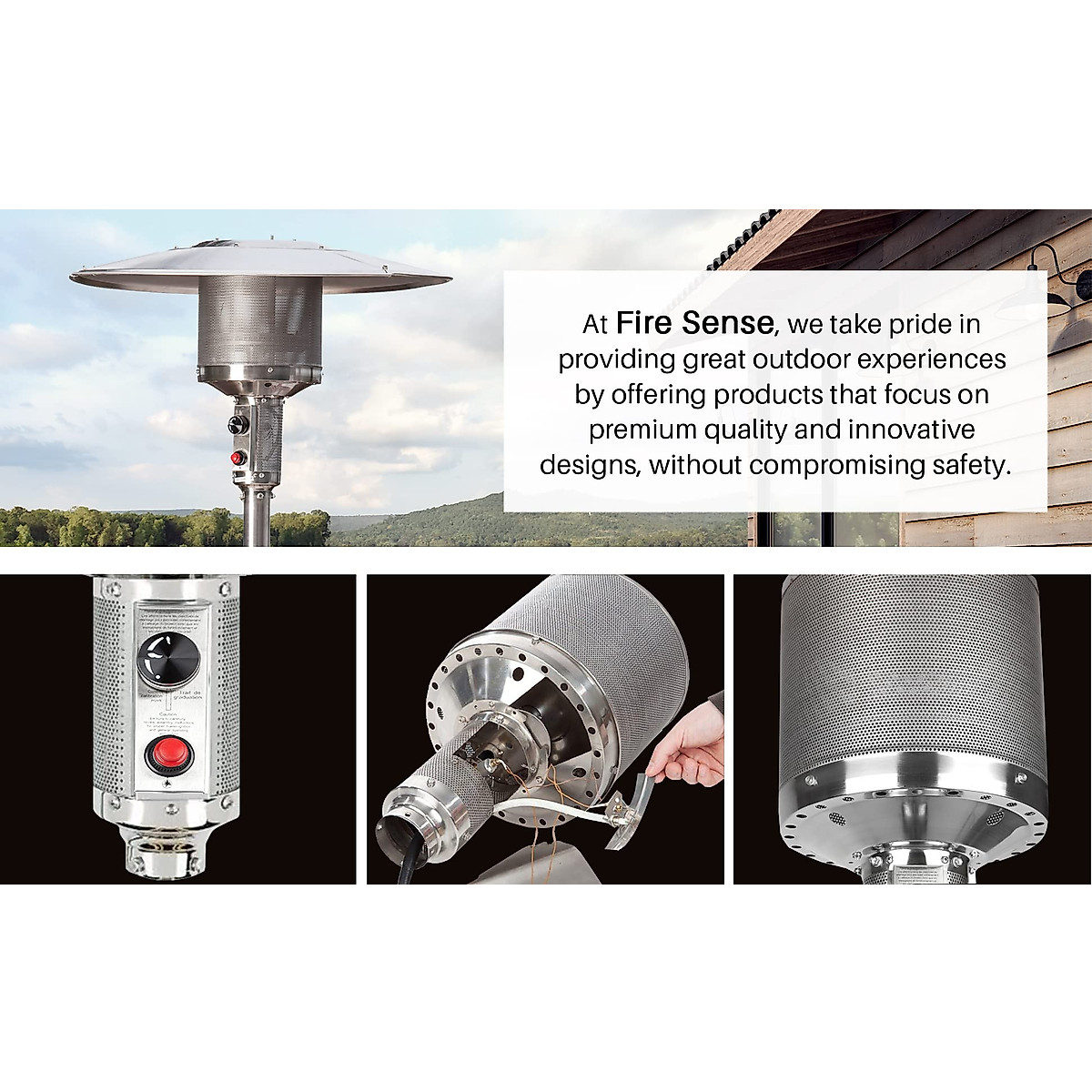 Fire Sense 63047 Pro Series Head Assembly 46,000 BTU Propane Patio Heater Head Replacement Fits With Model: Pro series 61436