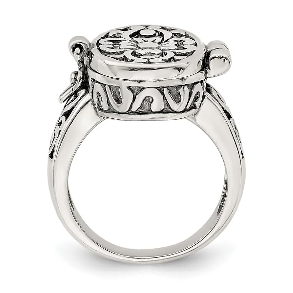 IceCarats 925 Sterling Silver Vintage Oval Locket Ring Size 8