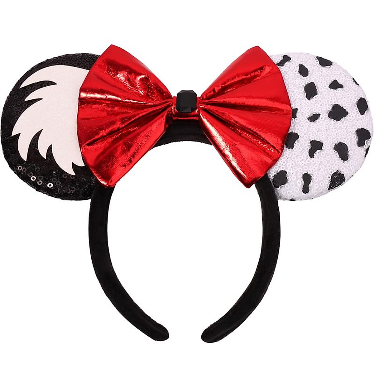 ETLUK Mouse Ears Headband, Villain Ears Bow Headband for Adult Women Girls, Park Ears Party Cosplay Accessories