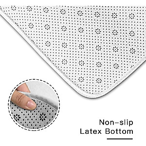 Wellqcdt Dog Paw Print Water Green Indoor Half Round Doormat Durable Welcome Front Door Mats Entryway Rugs Non-Slip Absorbent Area Rugs Resist Dirt Carpet for Room Decor 18x30 Inch