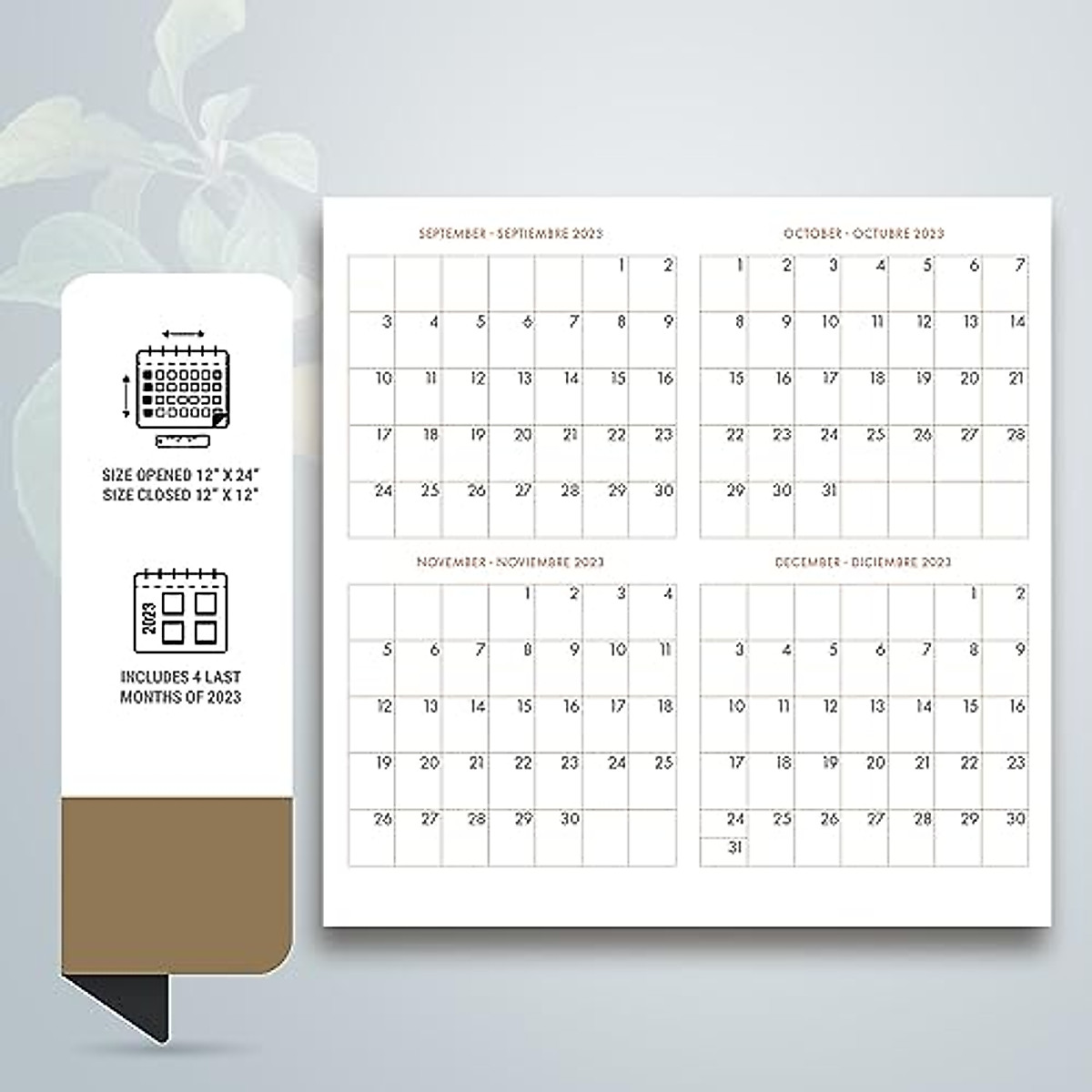 Wall Calendar 2024 12" x 12" FSC® Plastic Free - Starts Week On Sunday | Square Wall Calendar 2024 | Family Planner Calendar 2024 | 2024 Calendar (Botanical 2024)