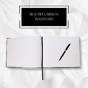 Elegant Guest Book for All Occasions with Complimentary Metal Ball Pen - Versatile Black Matte Cover, Perfect for Weddings, Baby Showers, Memorial Services, and Celebrations of Life