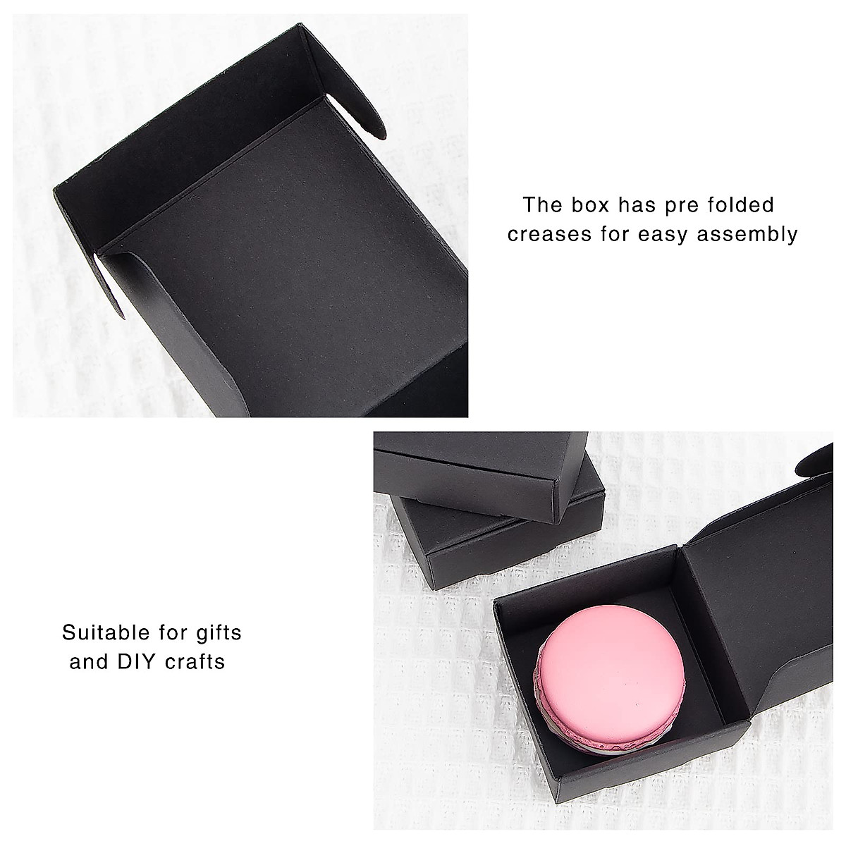 Sdootjewelry Ring Boxes Bulk, 1.57’’ × 1.57’’ × 0.98’’ Kraft Gift Boxes, 100 Pack Small Gift Boxes Bulk, Jewelry Gift Boxes Bulk Wholesale, Black