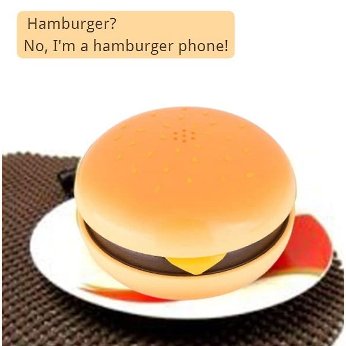 Landline Phone, Hamburger Cheeseburger Burger Phone Telephone Cute Telephones Landline Corded Phone Desktop Phone for Home Hotel Office Decoration Kids Gift