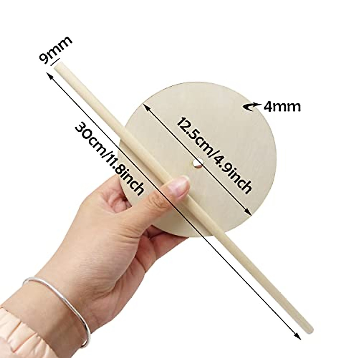 Honbay 4PCS Round Wood Donut Stands Doughnut Dessert Stands Bagels Display Holder, for Wedding, Birthday, Kids, Baby Shower