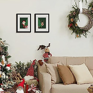 upsimples 9x12 Picture Frame Set of 5,Display Pictures 6x8 with Mat or 9x12 Without Mat,Wall Gallery Photo Frames, Black