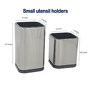 WSKC 2PC Kitchen Utensil Holder Flatware Caddy Stainless Steel
