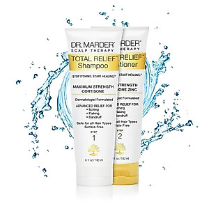 Psoriasis Shampoo – Anti Dandruff Shampoo and Conditioner | Dermatologist Patented Dry Scalp Treatment w/Hydrocortisone | Promotes Hair Growth & Hydrates Itchy Scalp – 1 Month Supply