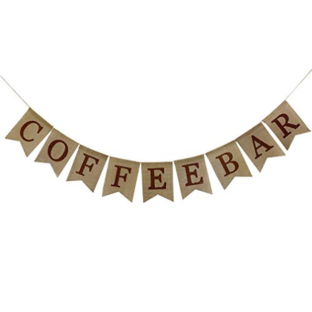 Rustic Burlap Coffee Bar Banner for farmhouse wall and table decor,Party Supplies and Decorations for Kids Birthday,Wedding,Anniversary,Bachelorette,Winter Hot Coffee Bar Sign for Photo Prop and Backd