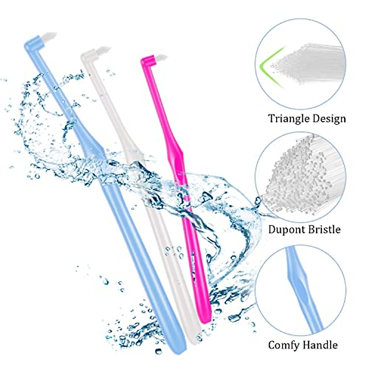 6 Pieces Tuft Toothbrush Tufted Brush End-Tuft Tapered Trim Toothbrush Soft Trim Toothbrush Single Compact Interdental Interspace Brush for Detail Cleaning