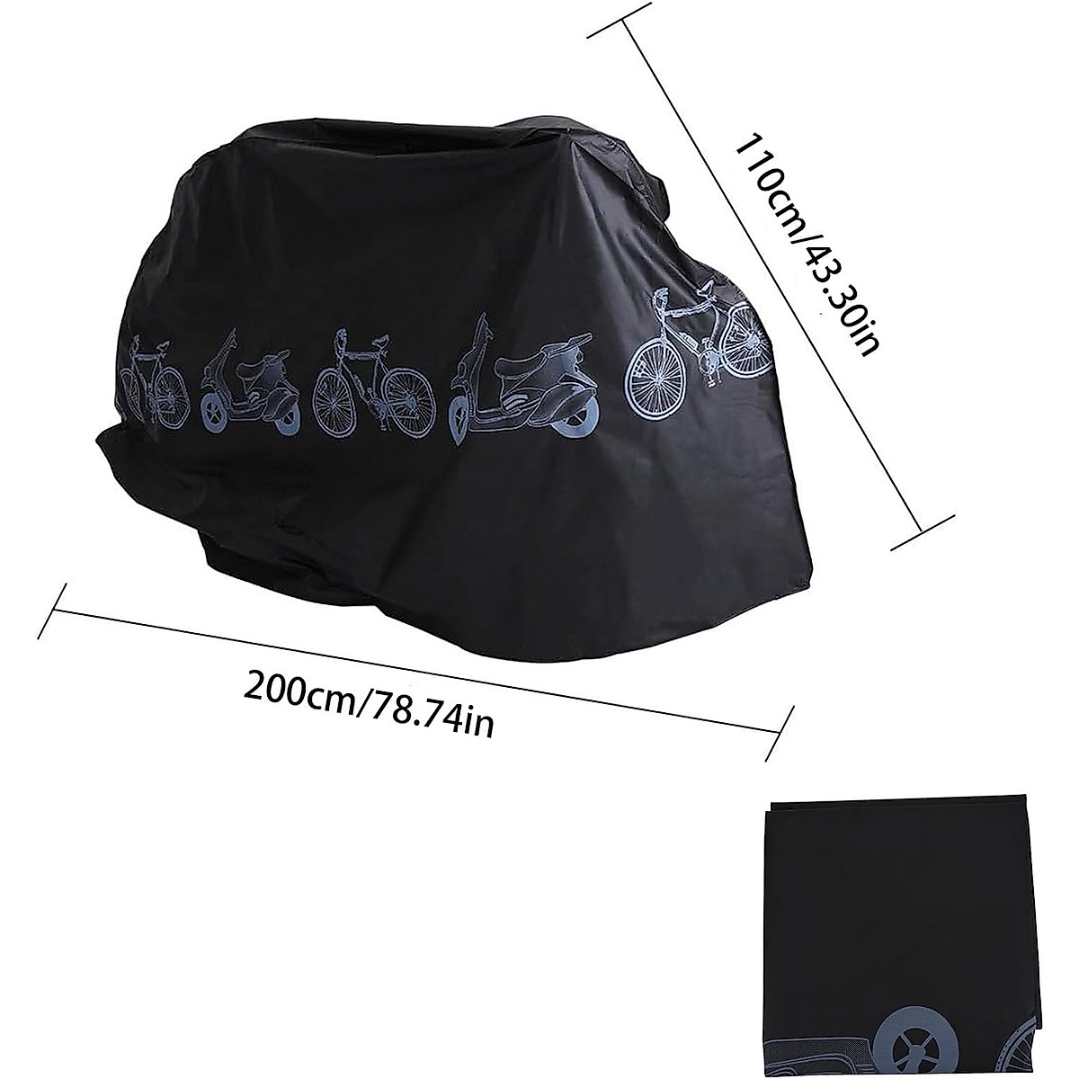 Bike Cover Waterproof Dustproof Cover for Indoor and Outdoor Use Rain Sun UV Wind Snow Proof Resistant Bicycle Storage (Black)