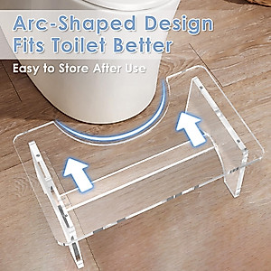 Acrylic Toilet Stool for Adults,7 Inch Poop Stool Potty Stool Clear Toilet Step Foot Stool for Bathroom Portable Easy Install for Women Men
