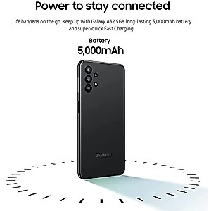 SAM SUNG Galaxy A32 5G Supported | Boost Carrier Locked | (Boost Mobile Phones) Packaging | 4GB, 64GB Black (New) | Android Smartphone | Best Affordable Smart Phone |, 6 x 4 x 2 (Renewed)