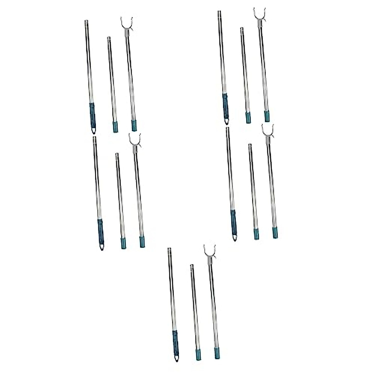 Cabilock 5pcs Stitching Clothes Rail Clothing Racks for Home Drying Rack Clothing Outdoor Sun Blocking Curtains Outdoor Clothes Line Telescopic Clothing Hook Pole Reach Plastic Dark Green