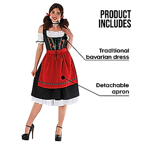 Morph October Festival Costume for Women Oktoberfest German Costume Women Dirndl Costume German Beer Maiden Girl Costumes, XX-Large