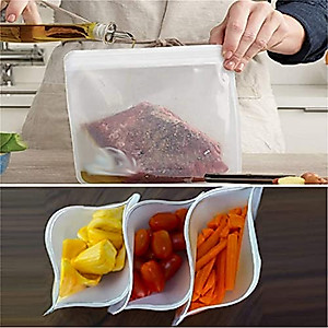 4Pcs/Set Silicone Food Storage Bags, Reusable Silicone Freezer Fresh-Keeping Bag Container