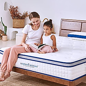 Sunrising Bedding 11" Natural Latex Hybrid Mattress Full, Euro Top, Individually Pocketed Coils, Medium Soft, Organic Mattress, 120-Night Risk-Free Trial, 20-Year Warranty
