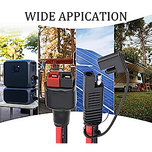 HCFeng 12AWG SAE to an-der-Son Cable Solar to SAE Extension Adapter with 1 SAE Polarity Reverse Solar Power Connector Kits for Go-al/Ze-ro Ye-ti/Su-ao-ki/Solar Generator [2Ft/60cm]