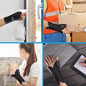 VISKONDA Wrist Brace with Thumb Spica Splint Support for De Quervain's Tenosynovitis,Carpal Tunnel Syndrome,Arthritis,Wrist ganglion cyst,Sprains&Forearm Support Cast(Right Hand,Medium)