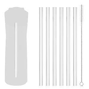 6pcs Replacement Straws, Reusable Straws with Cleaning Brush Replacement Straw Set Compatible with Contigo Ashland 2.0 24oz