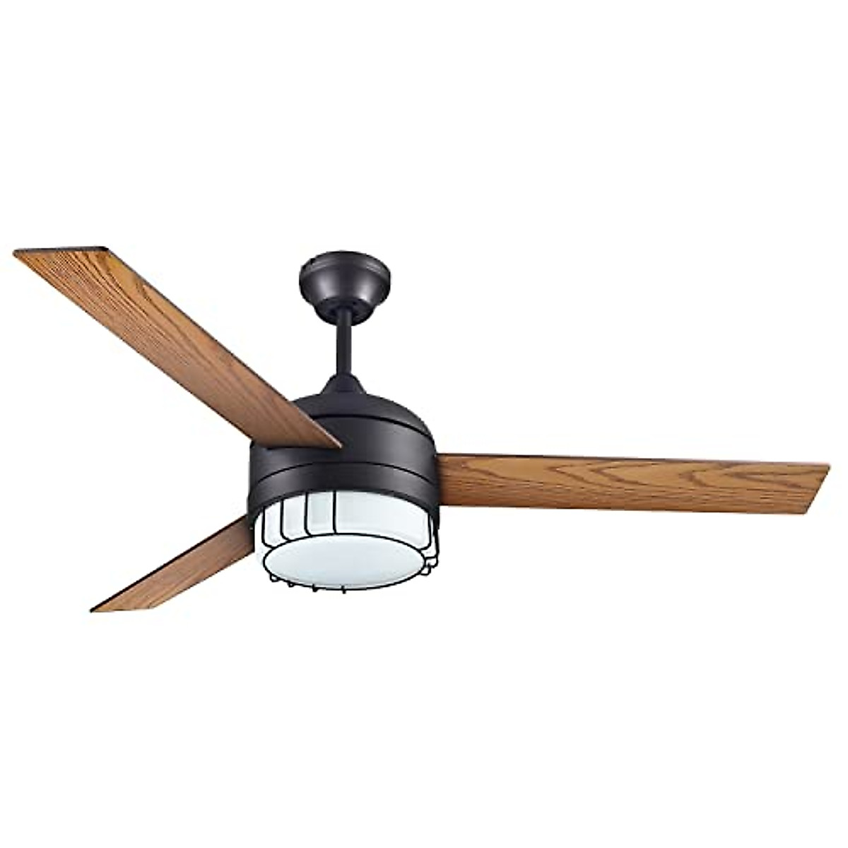 Design House 157347 Ajax Industrial Modern Indoor Ceiling Fan with LED Light Kit, 3-Blades, Reverse Airflow, Wall Control, 52-inch, Oil Rubbed Bronze