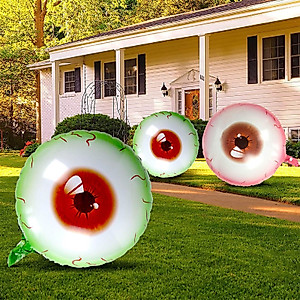 Halloween Eyeball Balloons Halloween Inflatable Eyeball Pumpkin Round Eyeball Foil Balloons Halloween Foil Balloons Halloween Decorations Loud House Birthday Decorations (A, One Size)