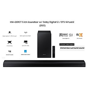 Samsung HW-Q59CT 5.1-Ch Dolby Digital 5.1 / DTS Virtual:X Soundbar with Acoustic Beam