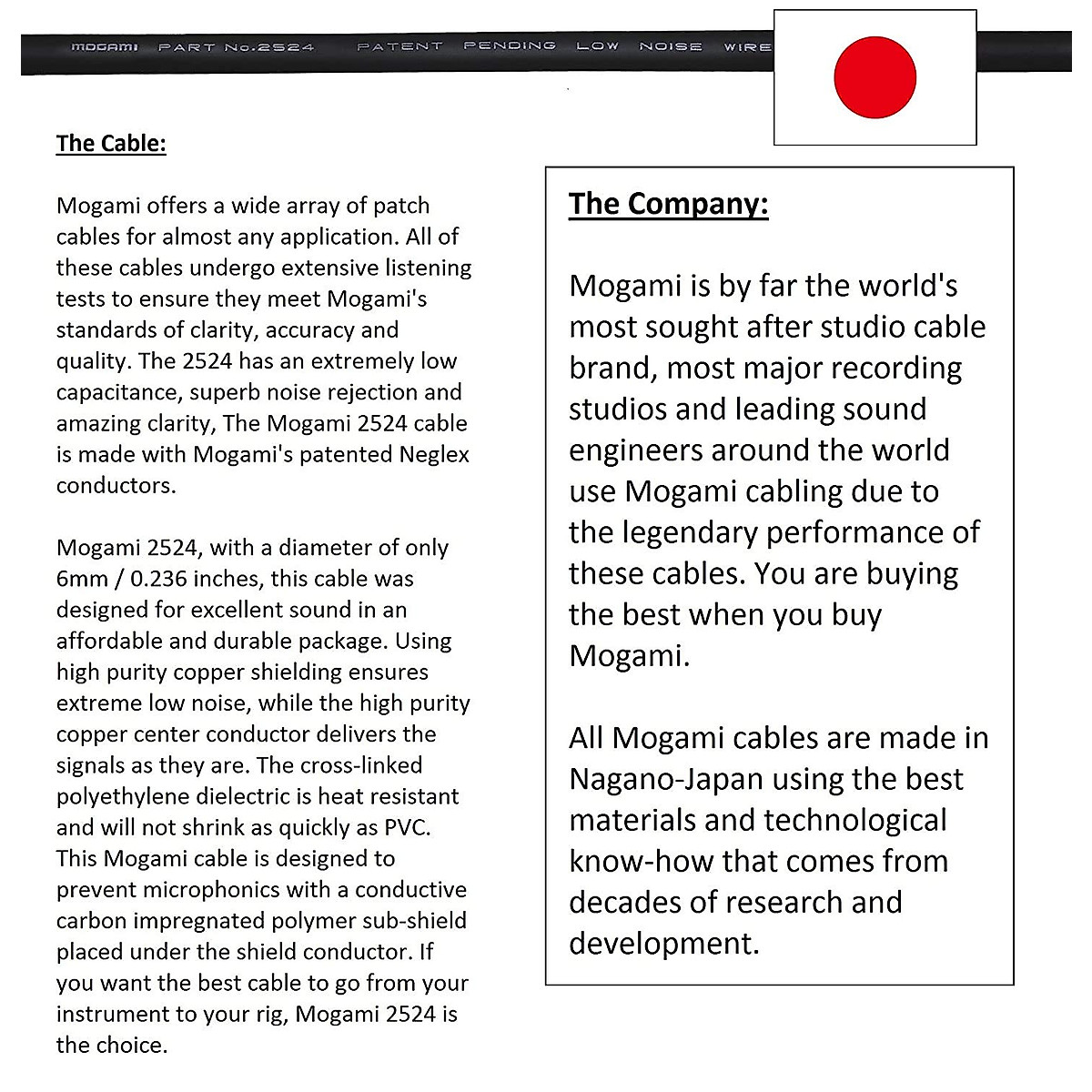 WORLDS BEST CABLES 10 Foot - Guitar Bass Instrument Cable Custom Made Using Mogami 2524 Wire and Neutrik NP2RX-AU-SILENT & Neutrik NP2X-B ¼ Inch (6.35mm) TS Plugs