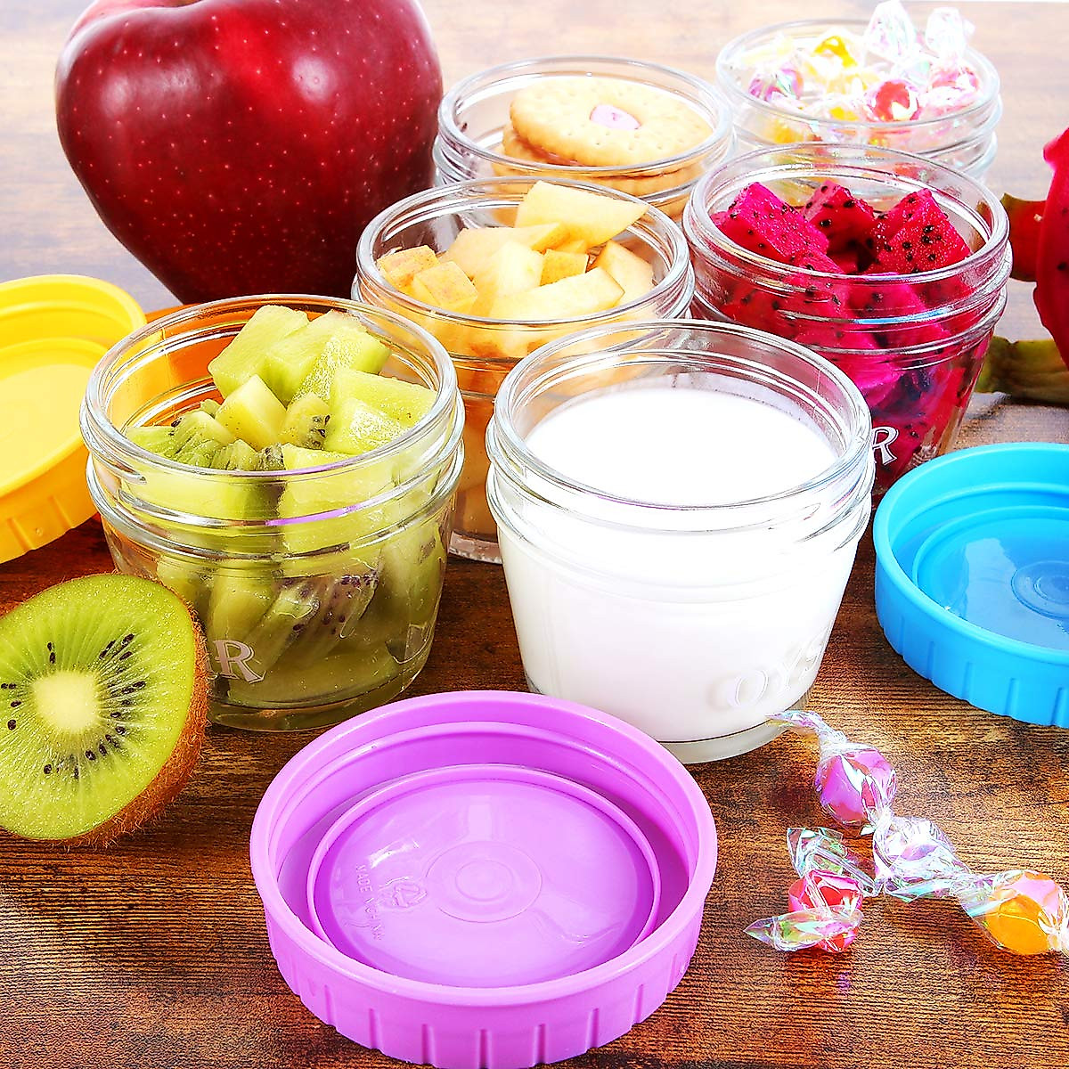 OYSIR Glass Baby Food Storage Containers,12 Pcs,4 oz Baby Jars with Lids, Reusable Small Glass Baby Food Containers for Infant & Baby, Freezer, Microwave/Dishwasher Safe