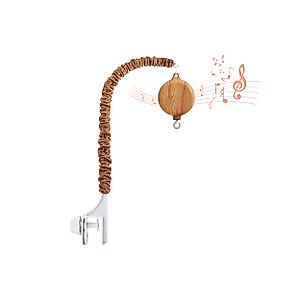 Crib Mobile Arm with Music Box - Imitation Wood - 23 Inch Mobile Arm for Crib - Crib Mobile Motor Battery Operated - Volume Control - 35 Lullabies - Crib Toys Attachments - Holder for DIY Clamp Mobile
