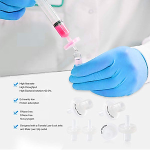 Syringe Filters [Hydrophilic Nylon Membrane] Non-sterilized Diameter 13mm Pore Size 0.45μm for Laboratory Filtration by Allpure Biotechnology (Nylon, Pack of 100)