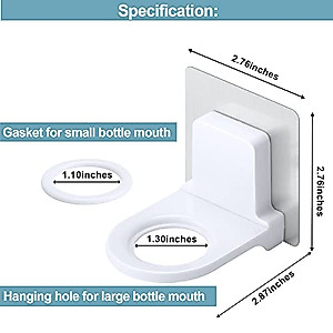 TIDYKITC Shower Gel Bottle Rack Hook, Shampoo Holder for Shower Wall, Liquid Soap Hanger Self Adhesive Wall Mounted, 4 Pack,1 More Sticker