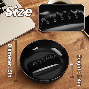 Monoture Ash Tray Outdoor Ashtray for Patio、Home、Office Use,Cool Plastic Ashtrays for Cigarettes, Home Ashtrays With 5 Cigarette Ports,ashtray for outside-4 Pack Black