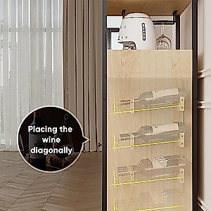 Yechen Wine Bar Cabinet with Storage for Liquor and Glasses, FreeStanding Wood Coffee Bar Cabinet with Wine Rack, Metal Sideboard Buffet Cabinet