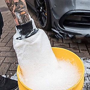 Gracefur Car Wash Mitt Real Sheepskin Wash Mitt Ultra-Soft Extra Large Size Scratch-Free Wash Mitt (Fingers, White)