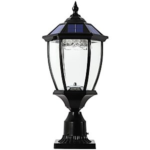 GYDZ Solar Post Lights Outdoor Solar Lamp Post Light for Gate Porch/Stone Pillar, Waterproof Decorative Solar Pillar Light Warm&Cool White, Oil-Rubbed Black Die Cast Aluminum Housing with Clear Glass