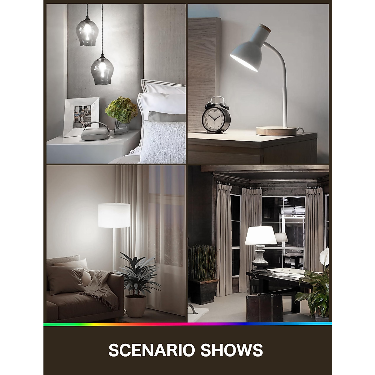 UNILAMP 3 Way Light Bulbs 50 100 150w Equivalent, Daylight White 5000K, E26 LED Filament Light Bulbs, Three Way A19 LED Light Bulb with 90+ CRI, Bright White Light Bulbs, Classic Clear Glass, 2 Pack