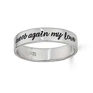 Personalized Sterling Silver Band Ring - Genuine 925 Sterling Silver