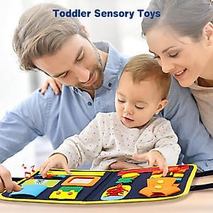 Toddler Toys for 1 2 3 4 Year Old Girls Boys,Busy Board Montessori Toys for 1-4 Year Old,Sensory Toys for Toddler Age 2-4,Preschool Educational Toys for Developing Basic Skill,Gifts for 2-4 Year Old