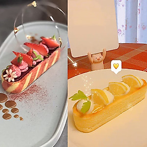 LOVFASH 8pcs Round Shape Cake Mold Mousse Circle, Cutter Decorating Tool French Dessert DIY Perforated Ring Non Stick Bakeware Tart (8pcs-Oval)