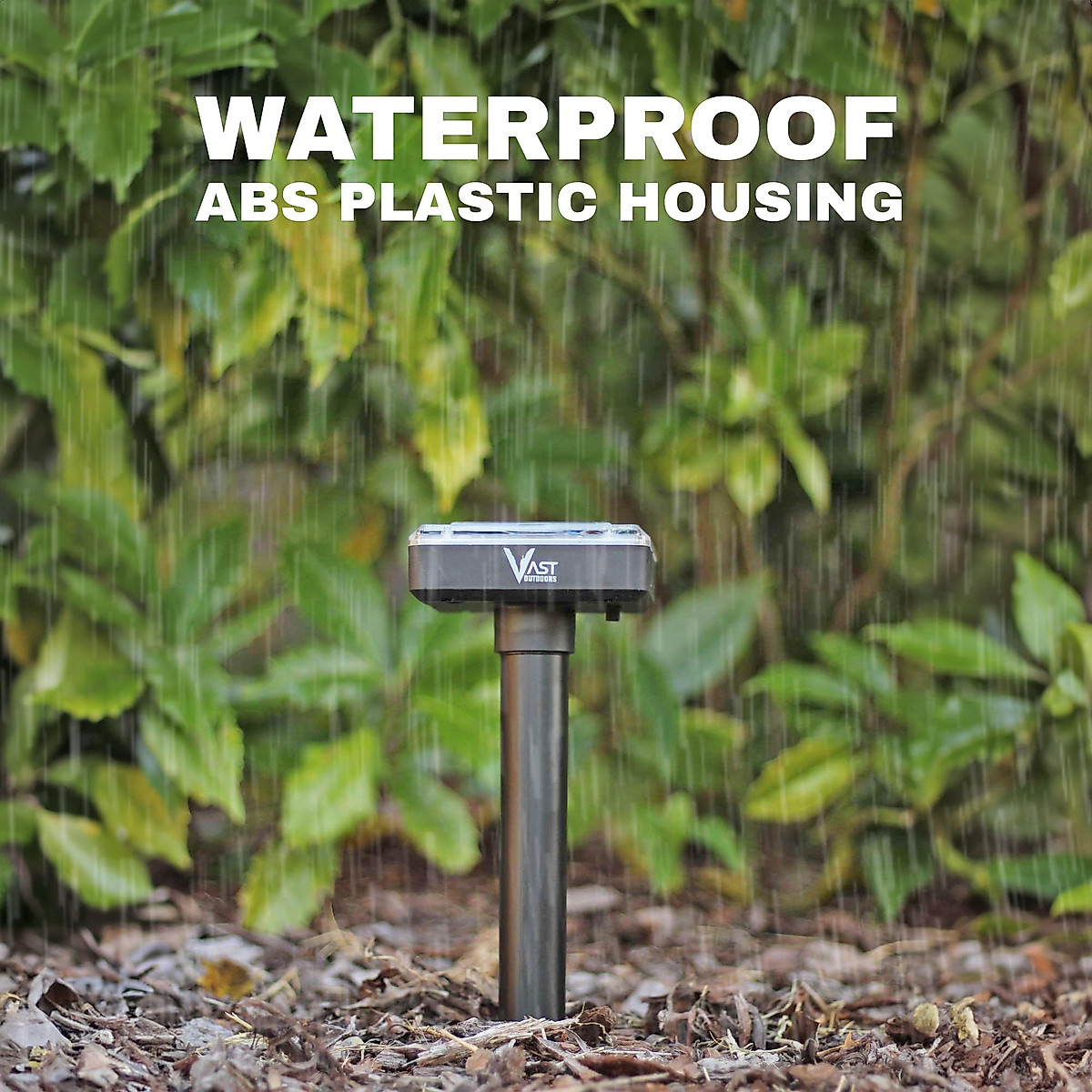 Vast Outdoors - Mole Repellent Solar Powered Outdoor Waterproof Ultrasonic Solar Snake Groundhog Repellent, Mole Repellent for Lawns, Chipmunk Repeller, Gopher Repellent for Lawn, Garden & Yard 4 Pack