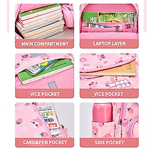 HAPIKI Kawaii Backpack with Cute Accessories 15.6 Inch Laptop Casual Travel Daypacks New Semester Gifts Aesthetic Bag (01-pink,15.6 inch)