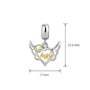 Chili Jewelry Gold Guardian Angel Charm Compatible With Pandora Charms Bracelets