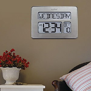 La Crosse Technology Atomic Wall/Table Clock, Metal, 7.5-inch H x 9.75-inch W x 1-inch D (C86279)