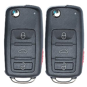Beefunny 315MHz ID46 Chip 3+1 4 Button Replacement Flip Folding Remote Key Fob for Volkswagen Touareg 2002-2010 (1)