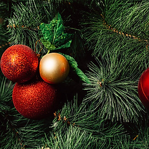 Purple Star 80 PCS Artificial Green Pine Needles Branches-4.0" x 2.0 Inch Pine Twigs Stems Picks-Fake Greenery Pine Picks for Christmas Garland Wreath and Home Holiday Garden Decoration (80pcs)