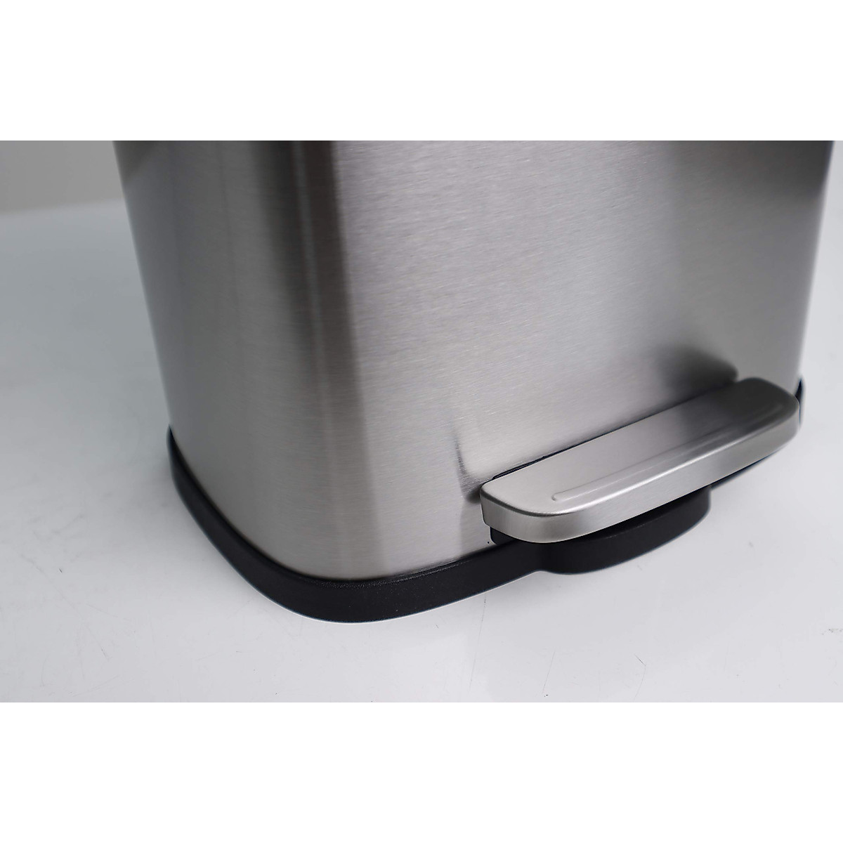 Eviva Totti 1.3 Gallon Stainless Steel Matte Finish Rectangular Trash Can with Soft Closing Lid