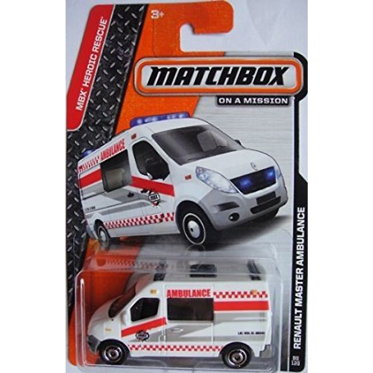 Dubblebla Matchbox 2014 Release White Renault Master Ambulance DIE-CAST