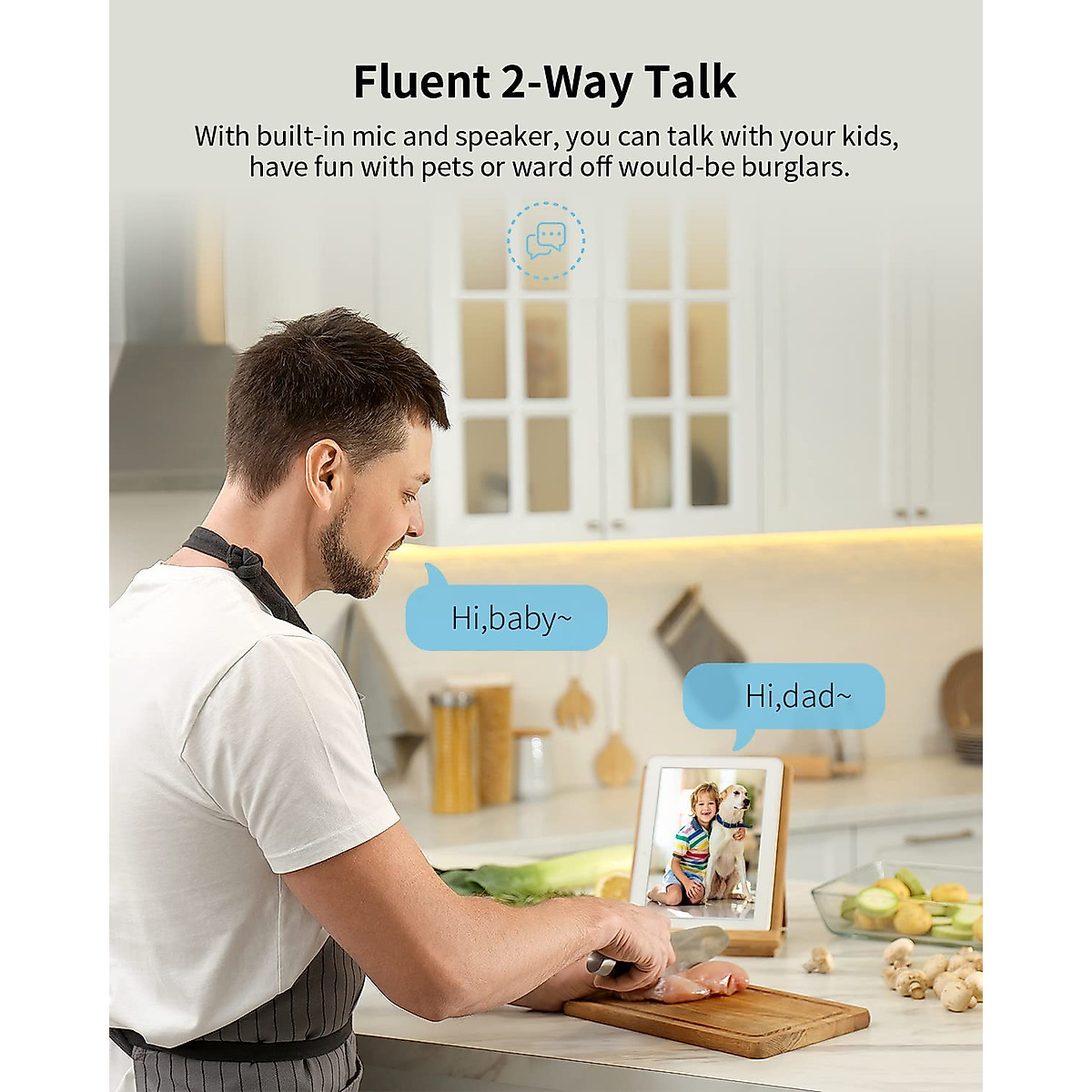 2.4/5G Wi-Fi Camera for Home Security Camera, Indoor Camera for Pets/Nanny, pet Camera with 2-Way Audio, Sound Detection, Night Vision, black