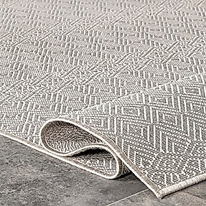 nuLOOM Paloma Abstract Geometric Indoor/Outdoor Area Rug, 4' x 6', Grey